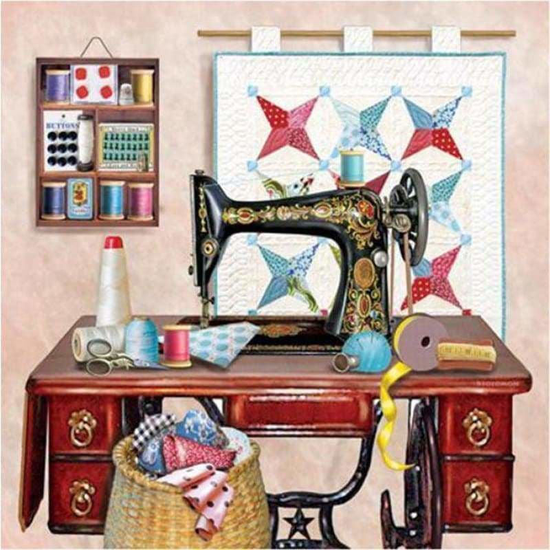 New Hot Sale Square Drill Sewing Machine Pattern Full Drill - 5D Diamo ...